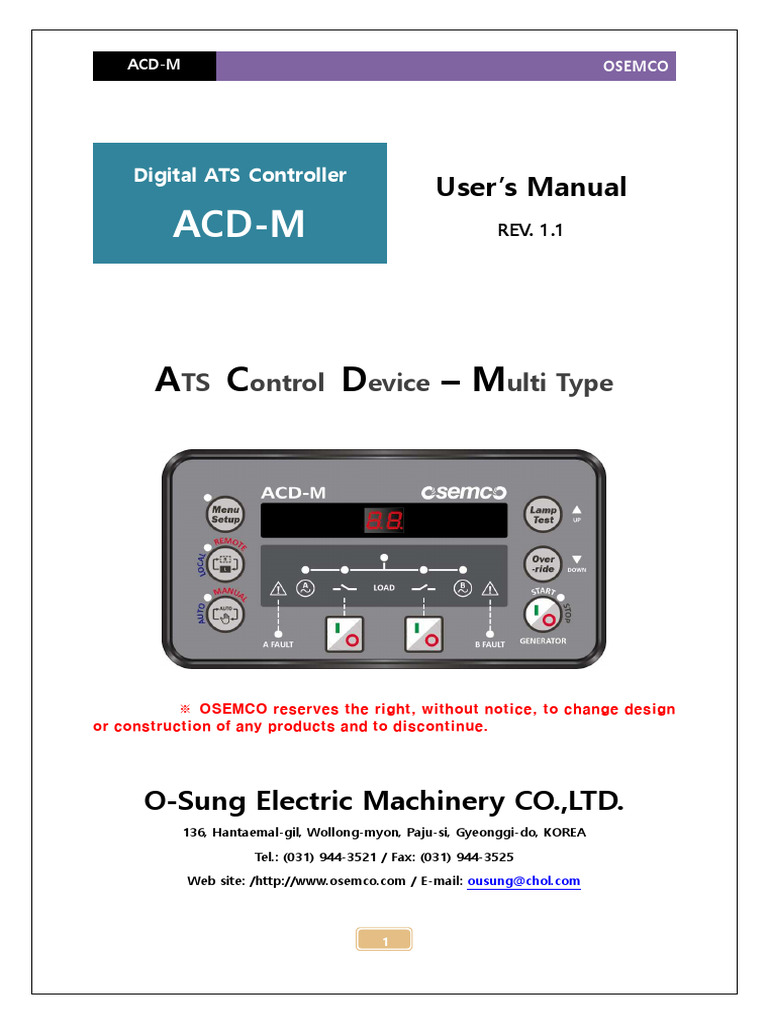 ACD-M MANUAL Rev1.1 Eng | PDF