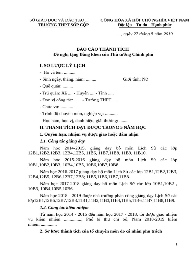 (123doc) - Bao-Cao-Thanh-Tich-De-Nghi-Thu-Tuong-Chinh-Phu-Tang-Bang-Khen | PDF