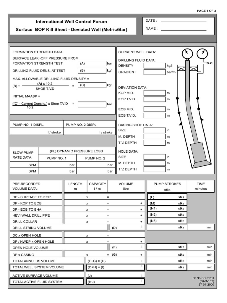 EX 0128 Surface Deviated Kill Sheet English BL 10.2 | PDF | Chemical ...