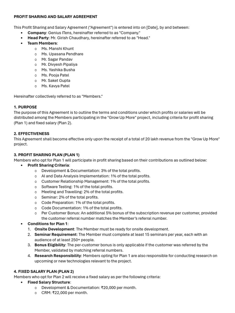 Grow Up More Agreement | PDF