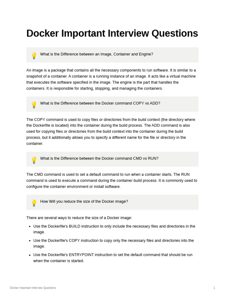 Docker Important Interview Questions | PDF | Virtual Machine | Kernel (Operating System)