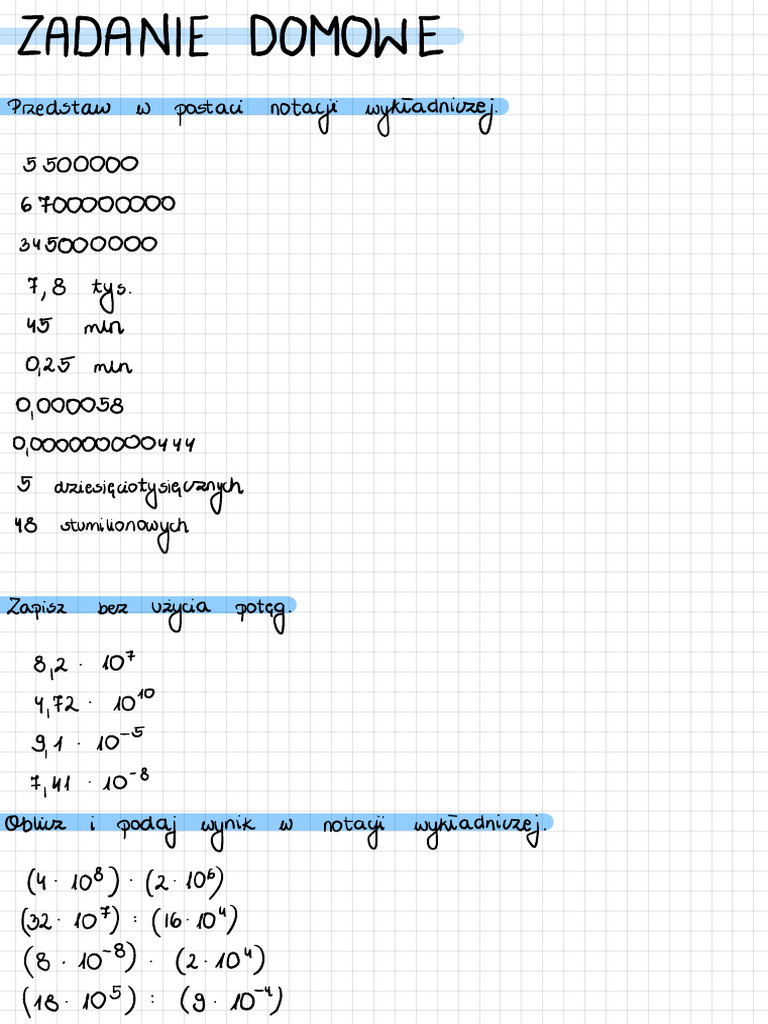 Zadanie Domowe Notacja | PDF