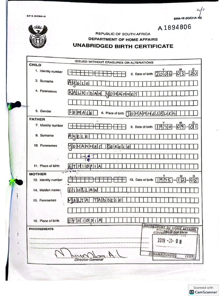 Birth Certificate | PDF