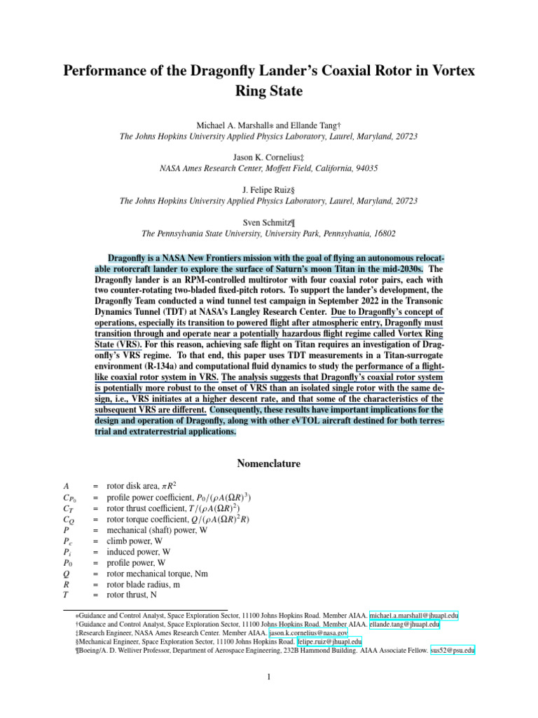 2.SciTech2024 - Performance of The Dragonfly Lander's Coaxial Rotor in ...
