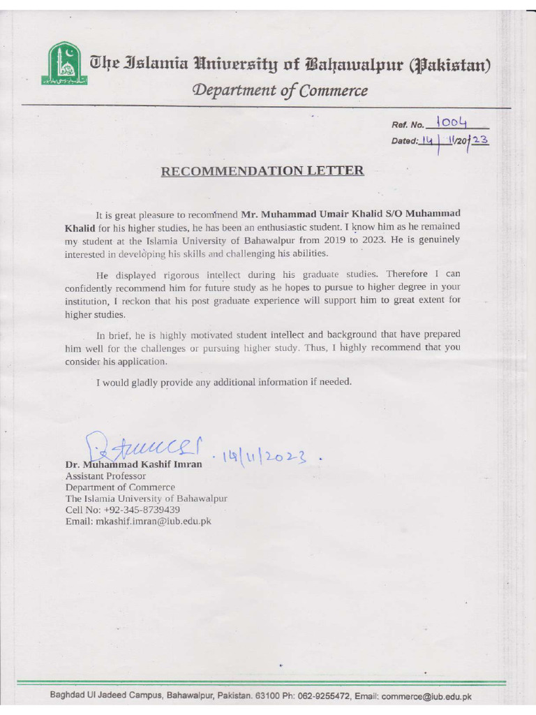 Recommendation Letter 2 (1) | PDF