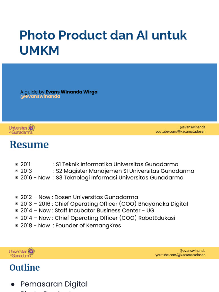 Evans Winanda - Photo Product Dan AI Untuk UMKM | PDF