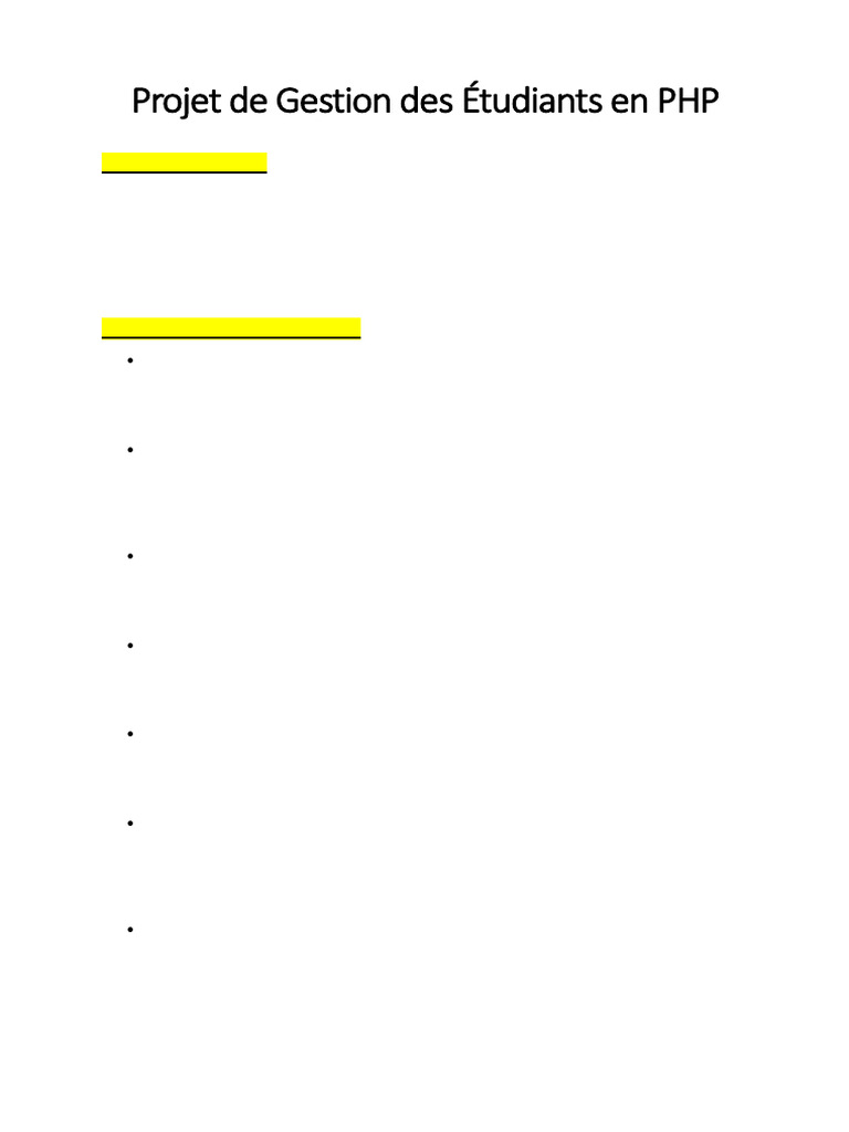 Projet de Gestion Des Étudiants en PHP | PDF