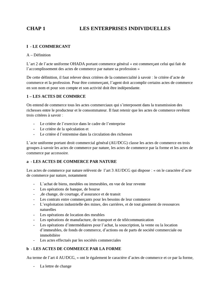 Cours de Droit Commercial | PDF