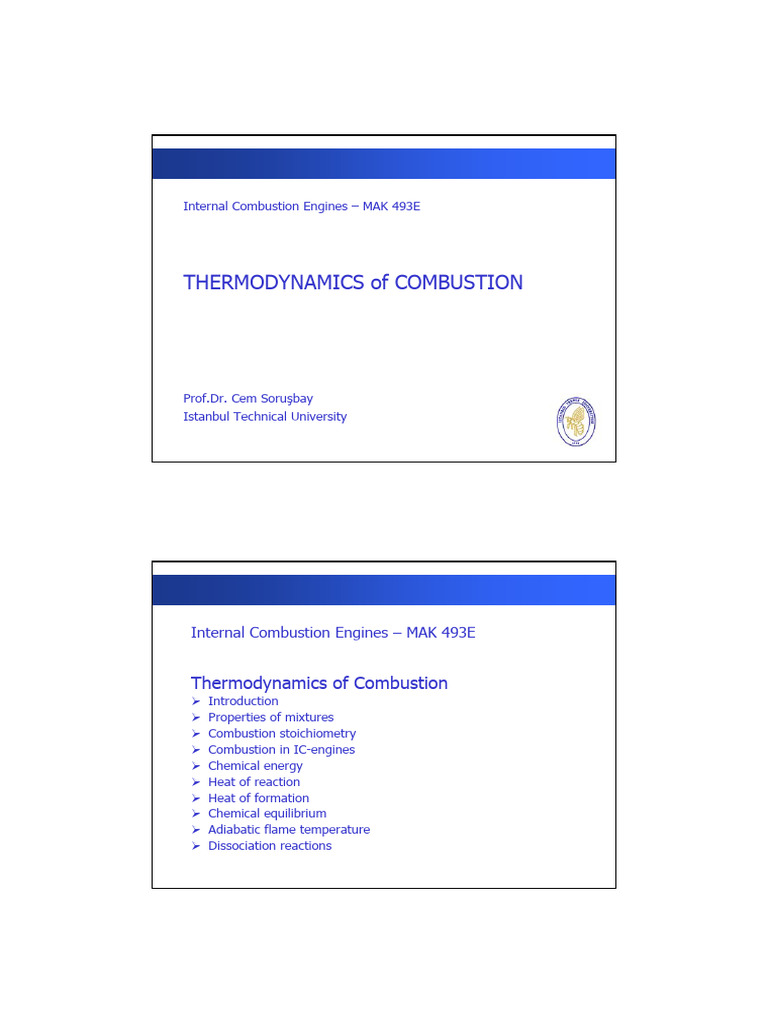5 - Thermodynamics of Combustion | PDF