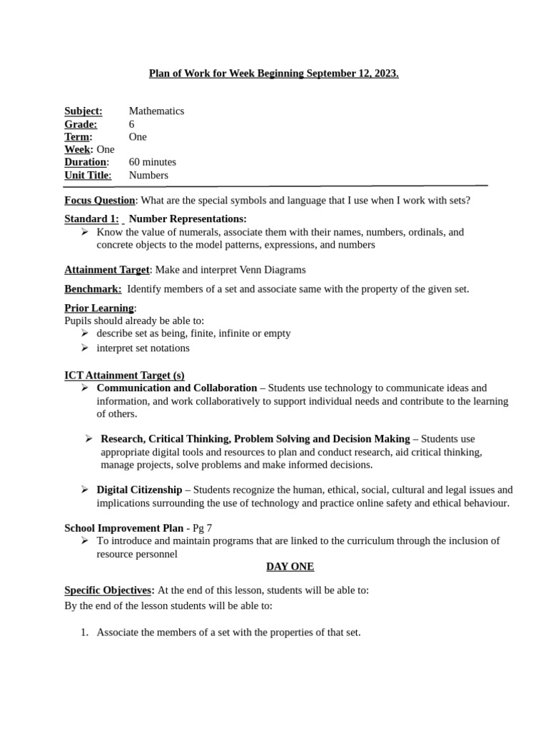 Grade 6 Wk1 2023 Set Intro | PDF