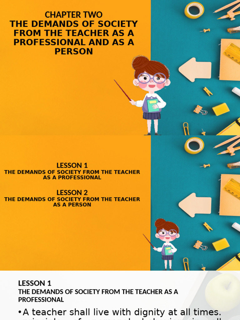 Demands of Teachers in Society As A Person and Professional | PDF ...