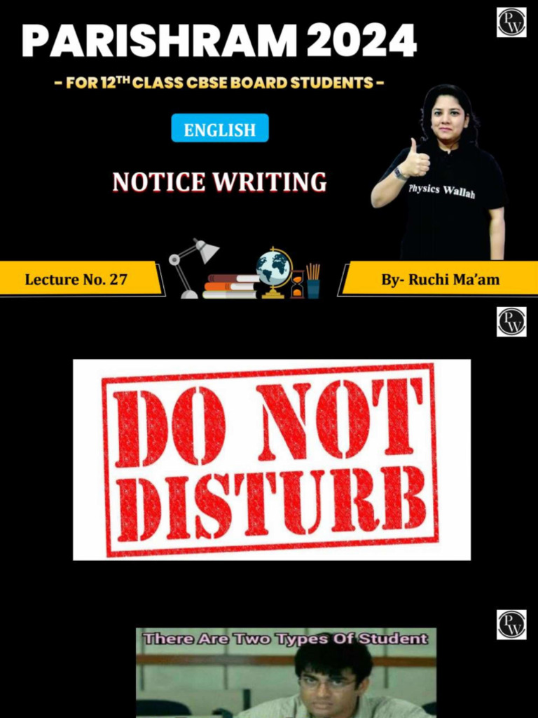 English - 27 - Notice Writing - Class Notes | PDF