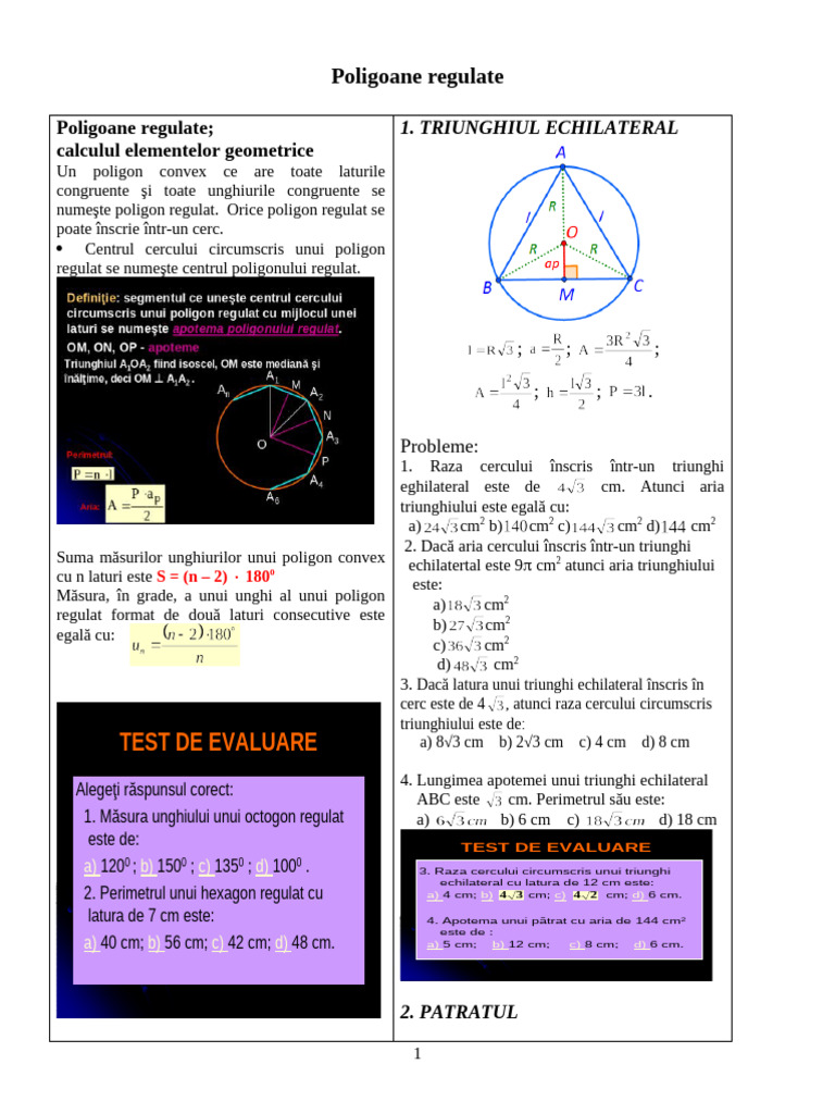 Poligoane Regulateclasa A 7 A | PDF