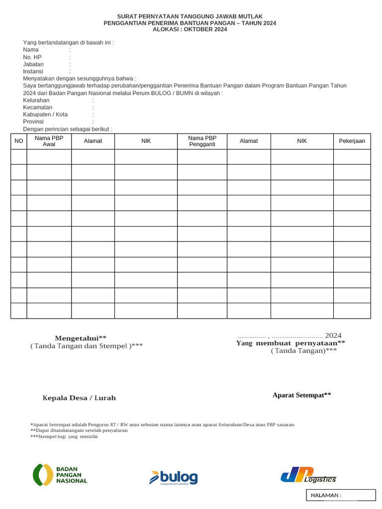 Format Word SPTJM | PDF