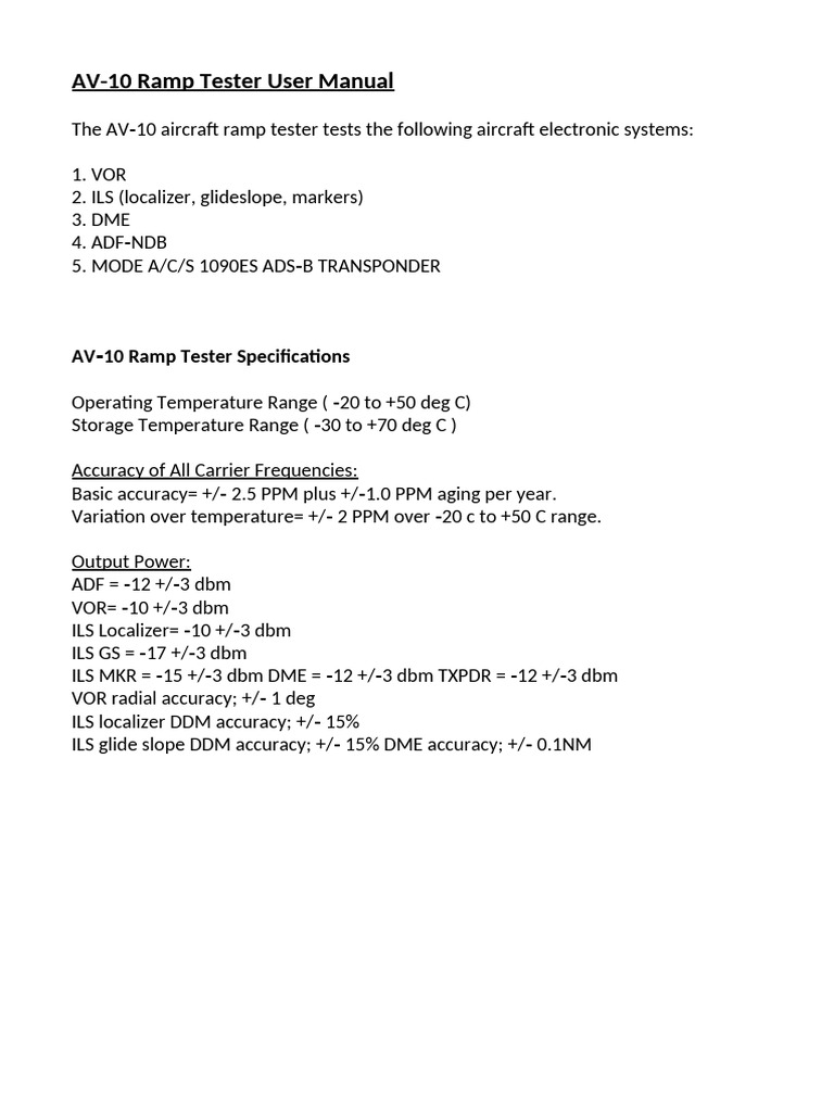AV-10 User Manual | PDF