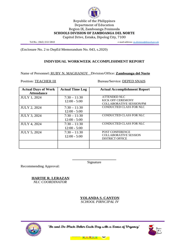 Accomplishment Report NLC Maghanoy | PDF