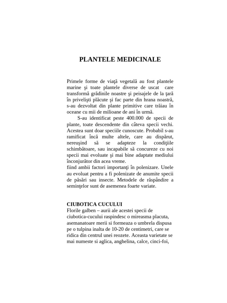 Plante Medicinale | PDF