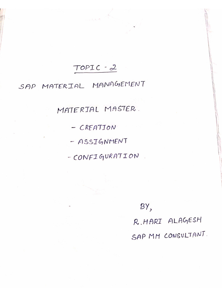 Material Master Creation in SAP 1727959243 | PDF