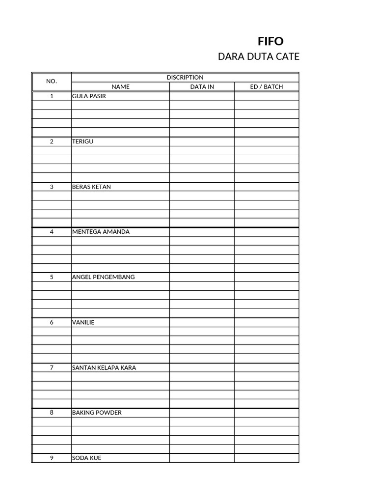 FIFO CATERING | PDF