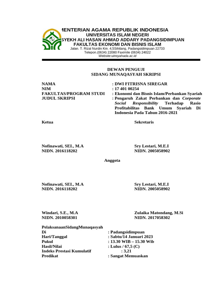 Format TTD Dwi | PDF