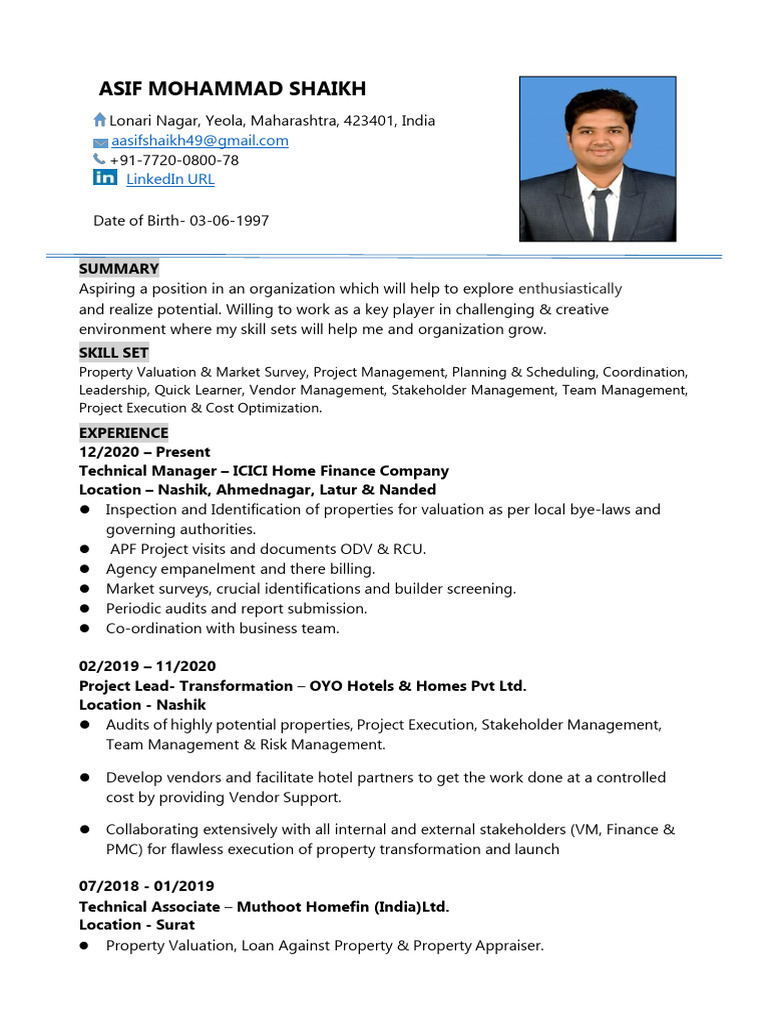 Asif Mohammad Shaikh Resume 2022 | PDF Asif Mohammad Shaikh Resume 2022 | PDF