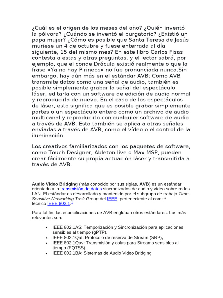 Audio Video Bridging AVB: Transmisión de Datos Ieee IEEE 802.1 | PDF