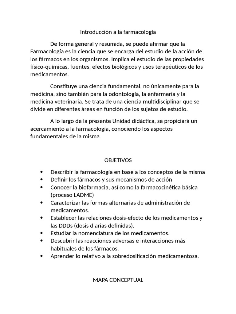 Introduccion a La Farmacología | PDF