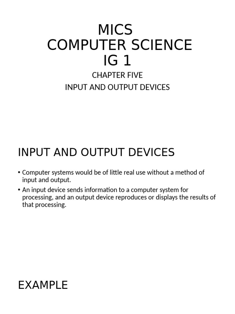Chapter 5 Input and Output Devices | PDF
