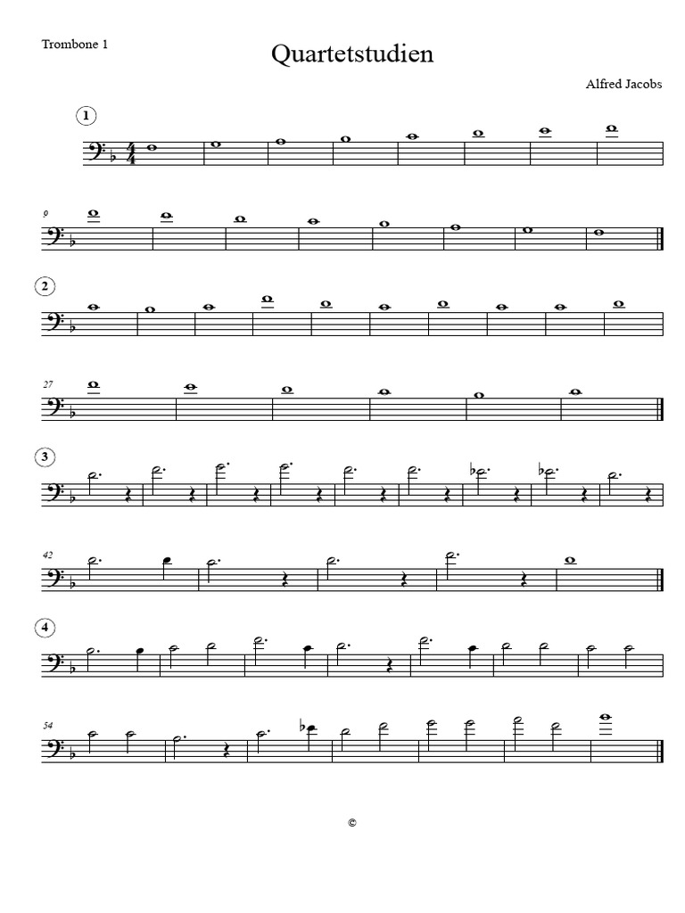 Quartetstudien - Jacobs - Trombone 1 | PDF