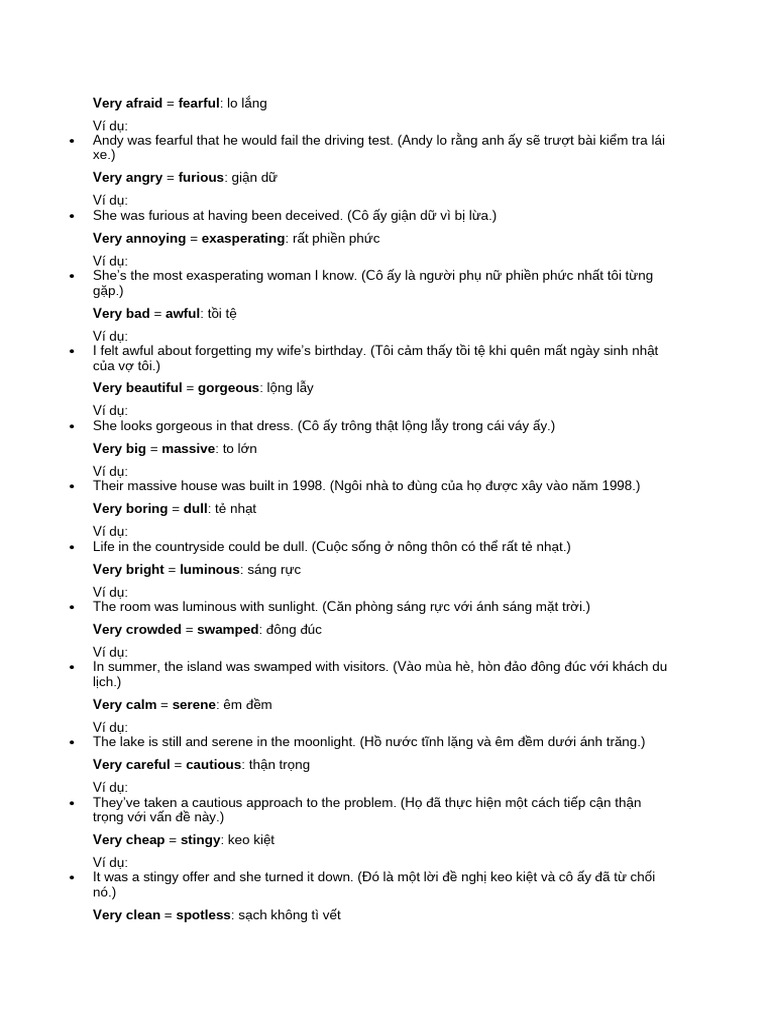 Instead of Using Very+adj | PDF