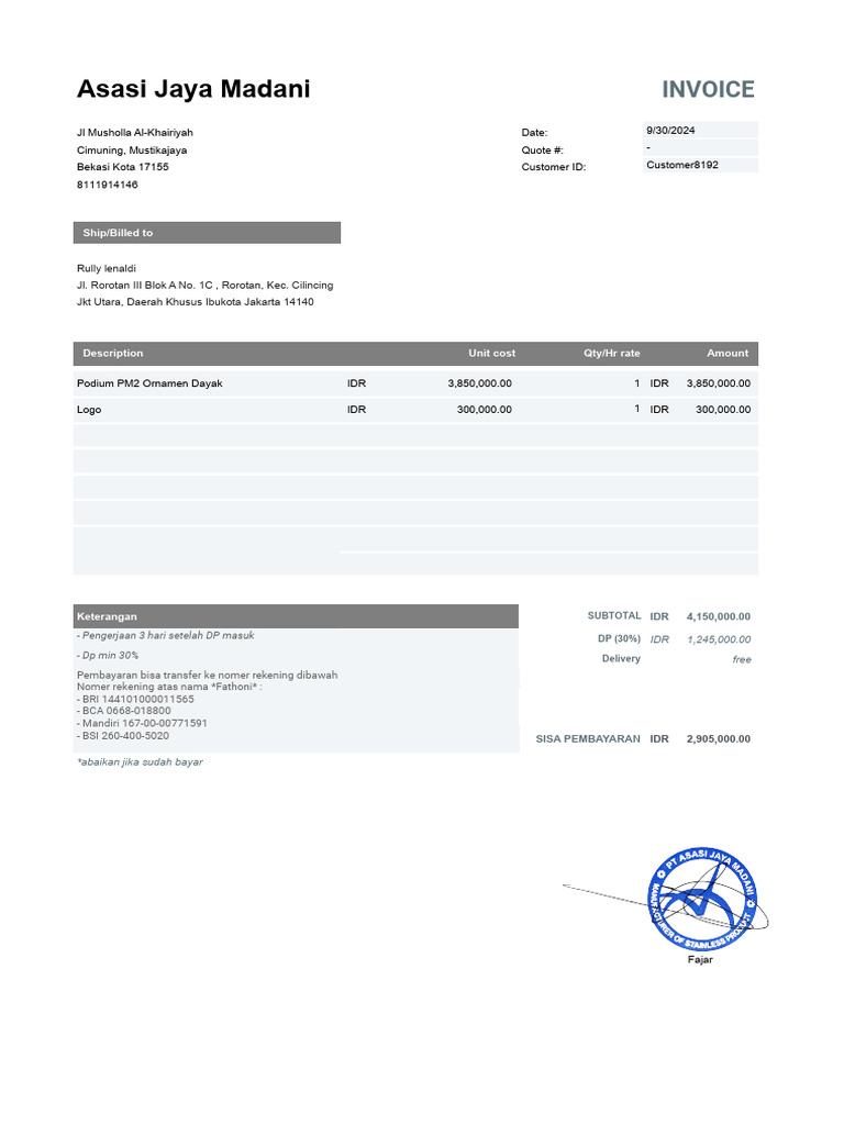 INVOICE - XLSX - Invoice - 2024-09-30T095452.108 | PDF
