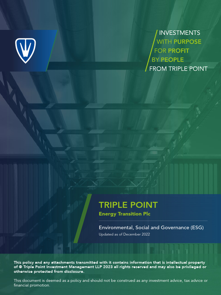 Triple Point Energy Transition ESG Integration Policy 2022 | PDF