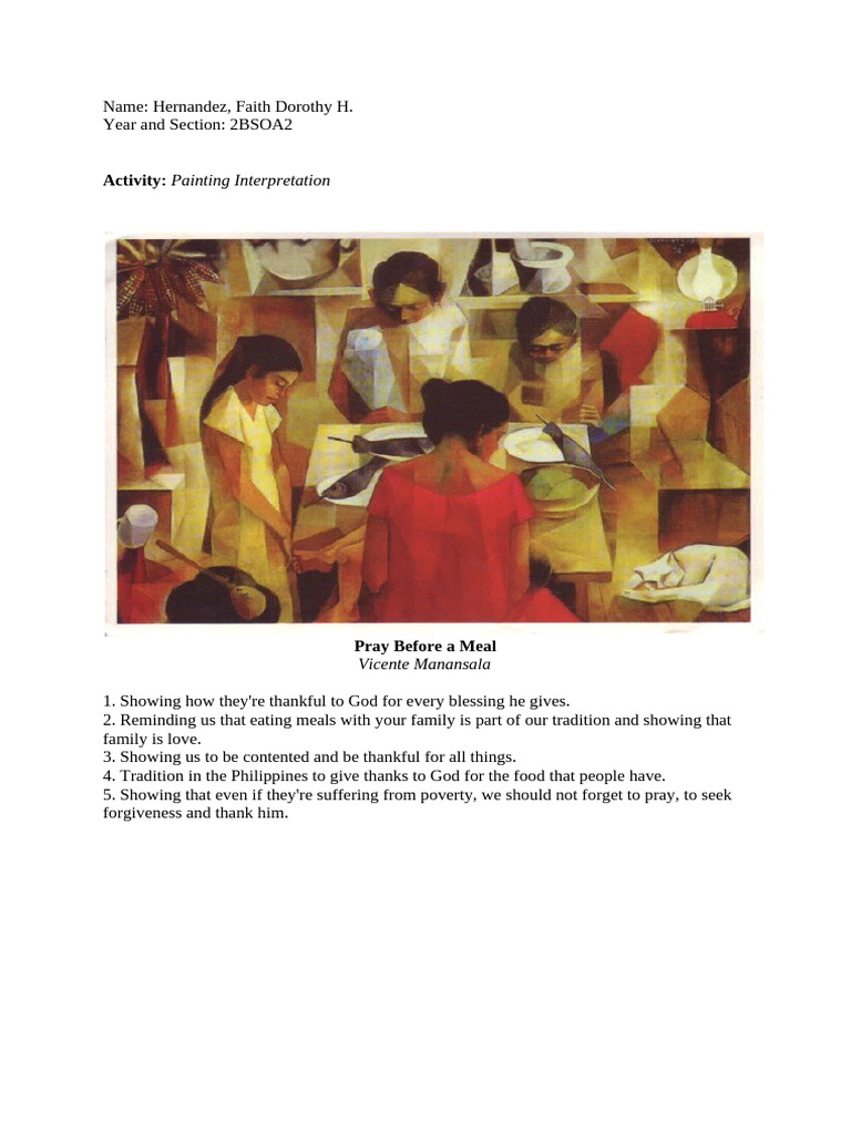 Painting Interpretation Worksheet | PDF | Wellness