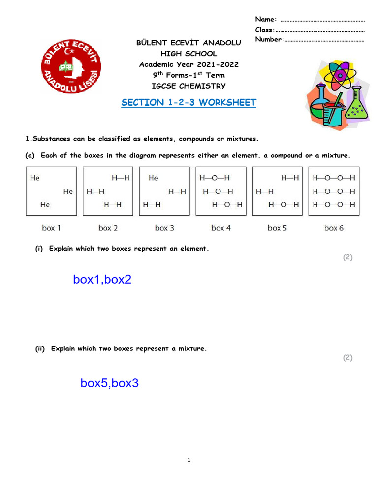 SECTION 1-2-3 Worksheet | PDF