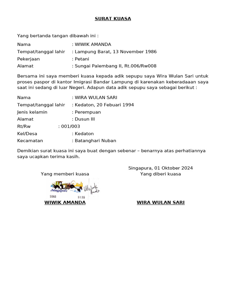 Surat Kuasa | PDF