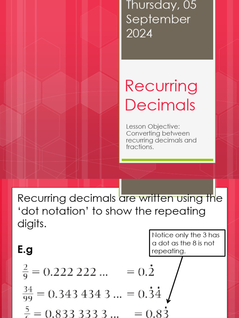 Recurring Decimals CGC | PDF
