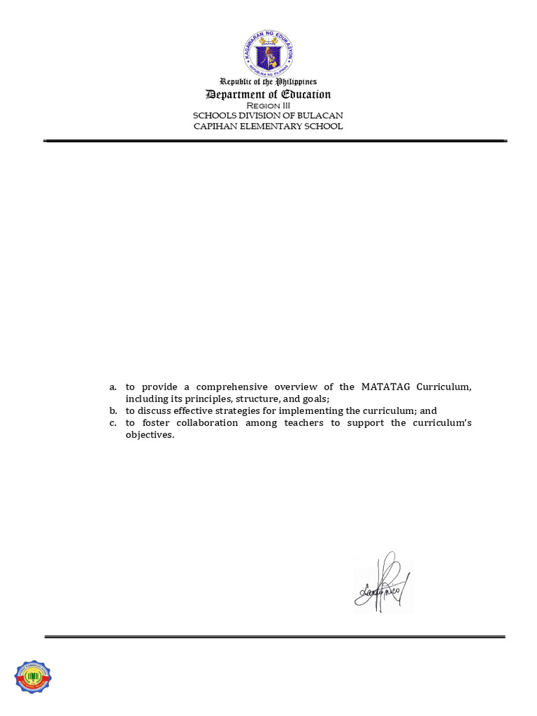 Memo Slac 3 Matatag Curriculum | PDF | Curriculum