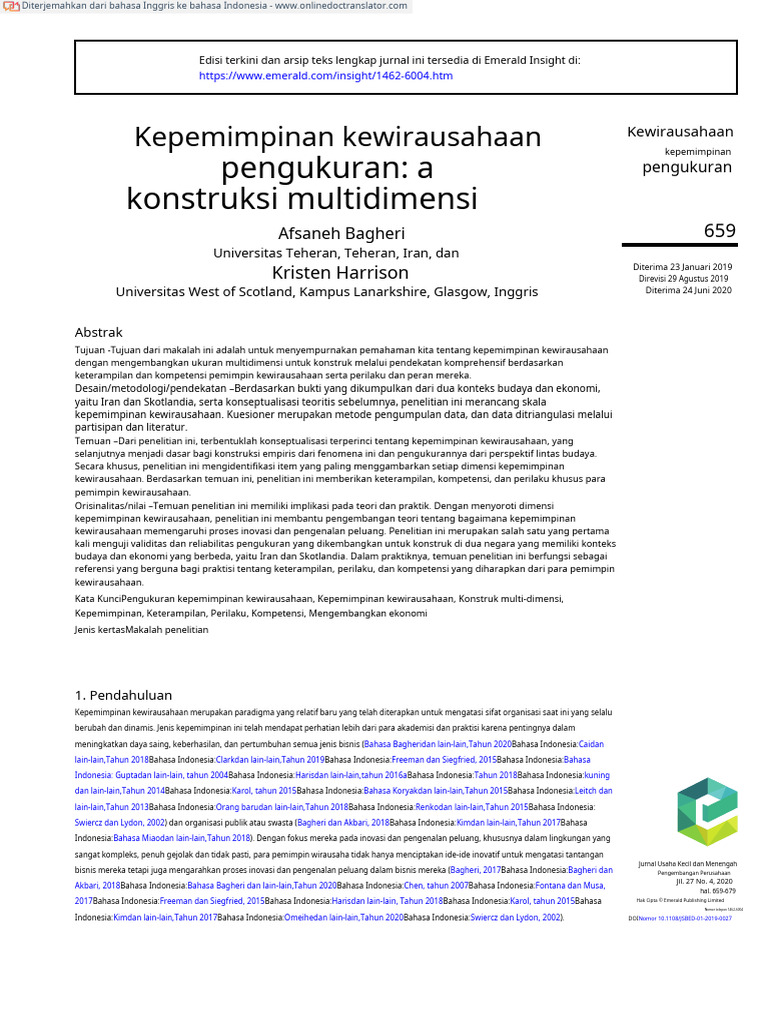 EL Measurement A Multidimensional Construct - INTRUMENT EL - En.id | PDF