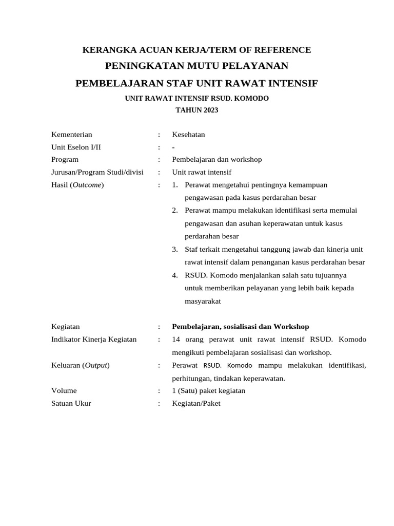 2 Term of Reference PRWT | PDF