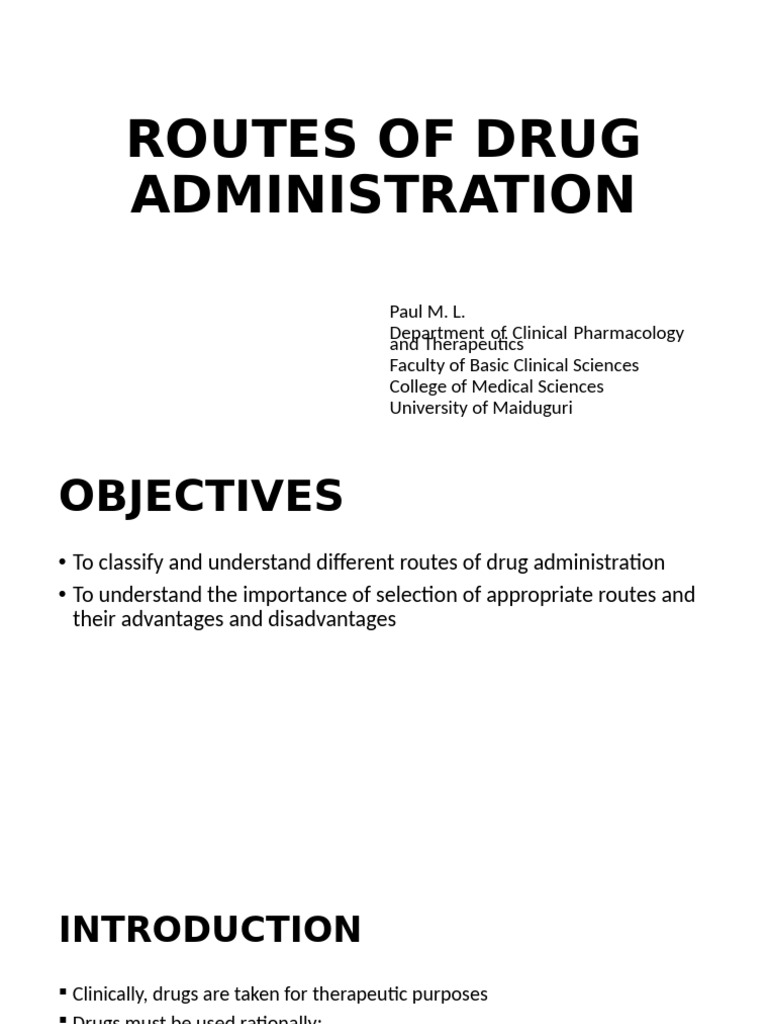 Routes of Drug Administration | PDF | Topical Medication | Injection ...