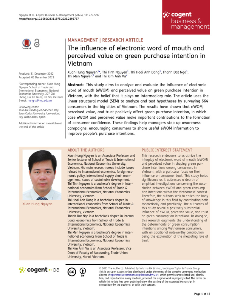 The Influence of Electronic Word of Mouth and Perc | PDF