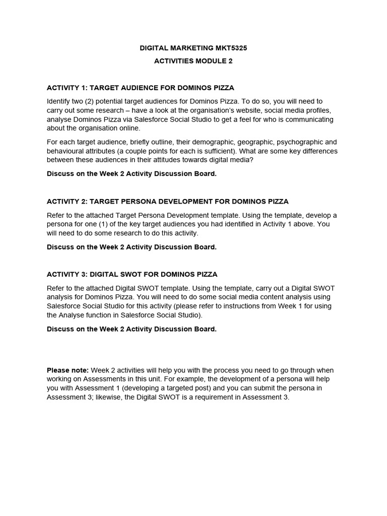 MKT5325 Activities Week 2 - Online | PDF | Business | Art