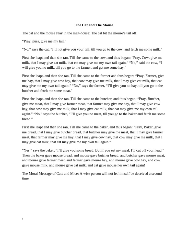 Cerita Kucing Dan Tikus | PDF