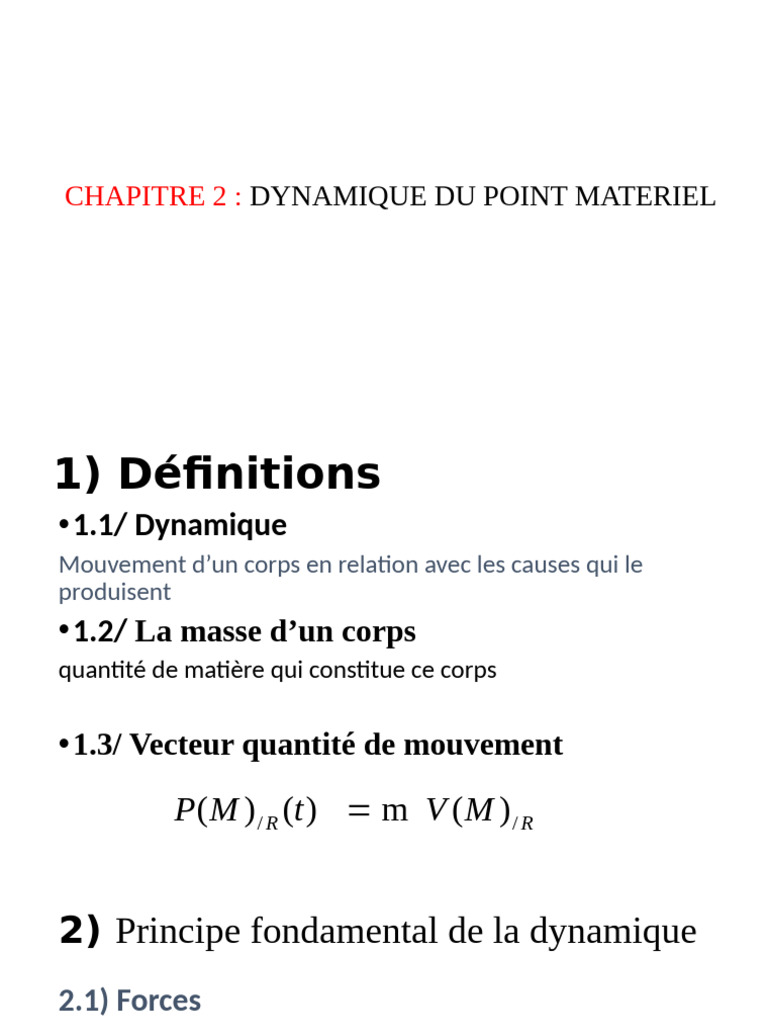 Dynamique | PDF