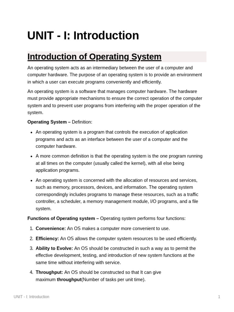 UNIT - I Introduction | PDF