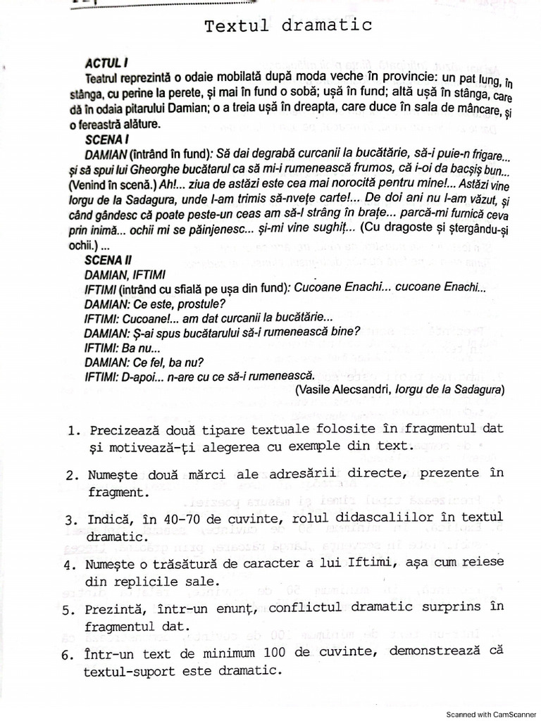 Textul Dramatic FL VII+VIII | PDF
