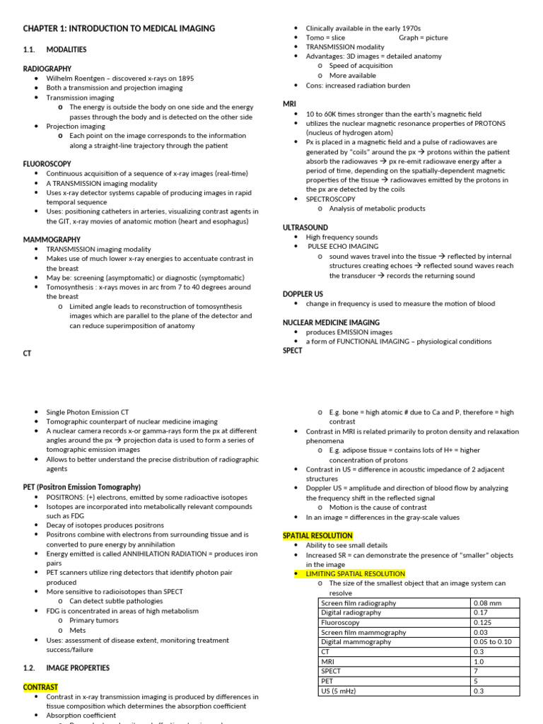 Bushberg Notes | PDF
