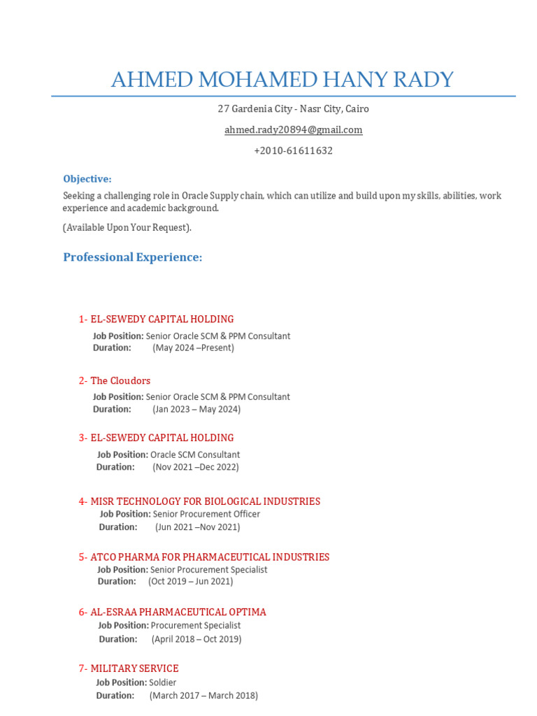 Ahmed - Rady 2024. C.V | PDF