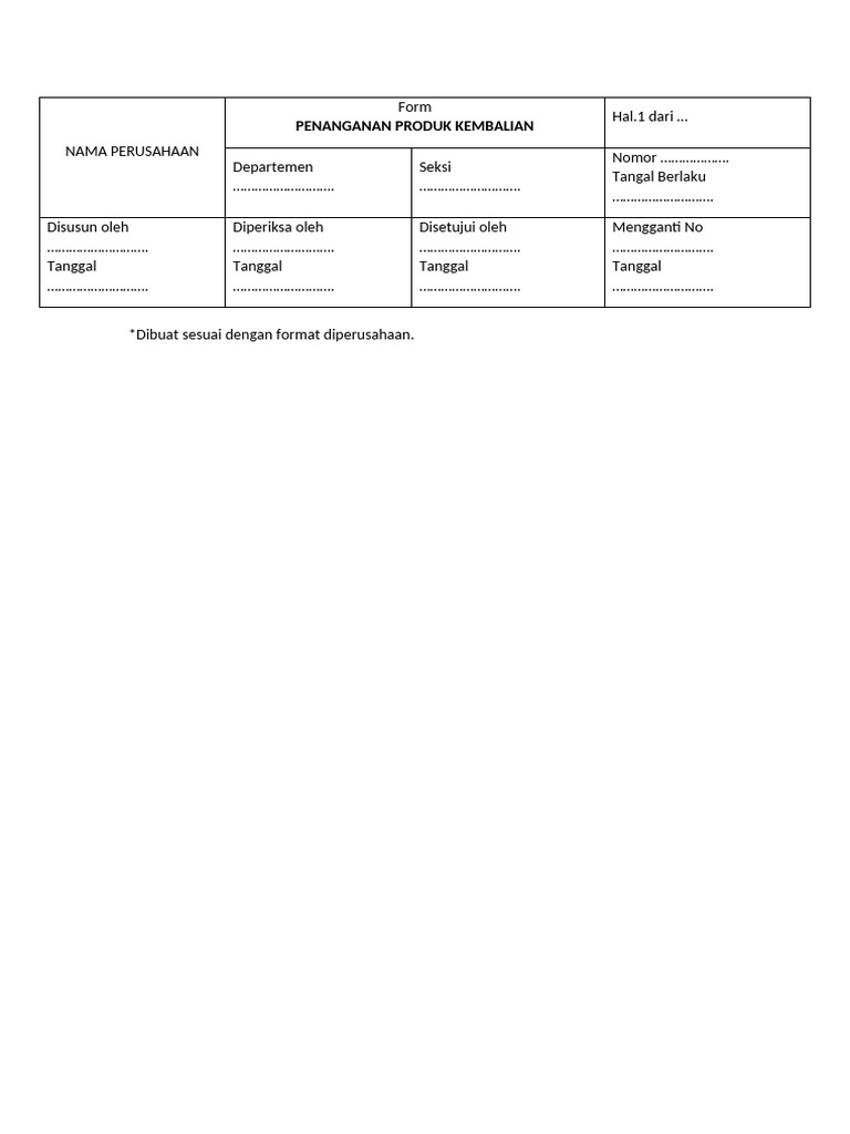 F. Penanganan Produk Kembalian | PDF