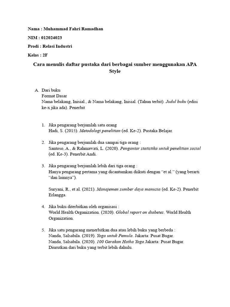 Daftar Pustaka - M Fahri Ramadhan - 012024023 | PDF